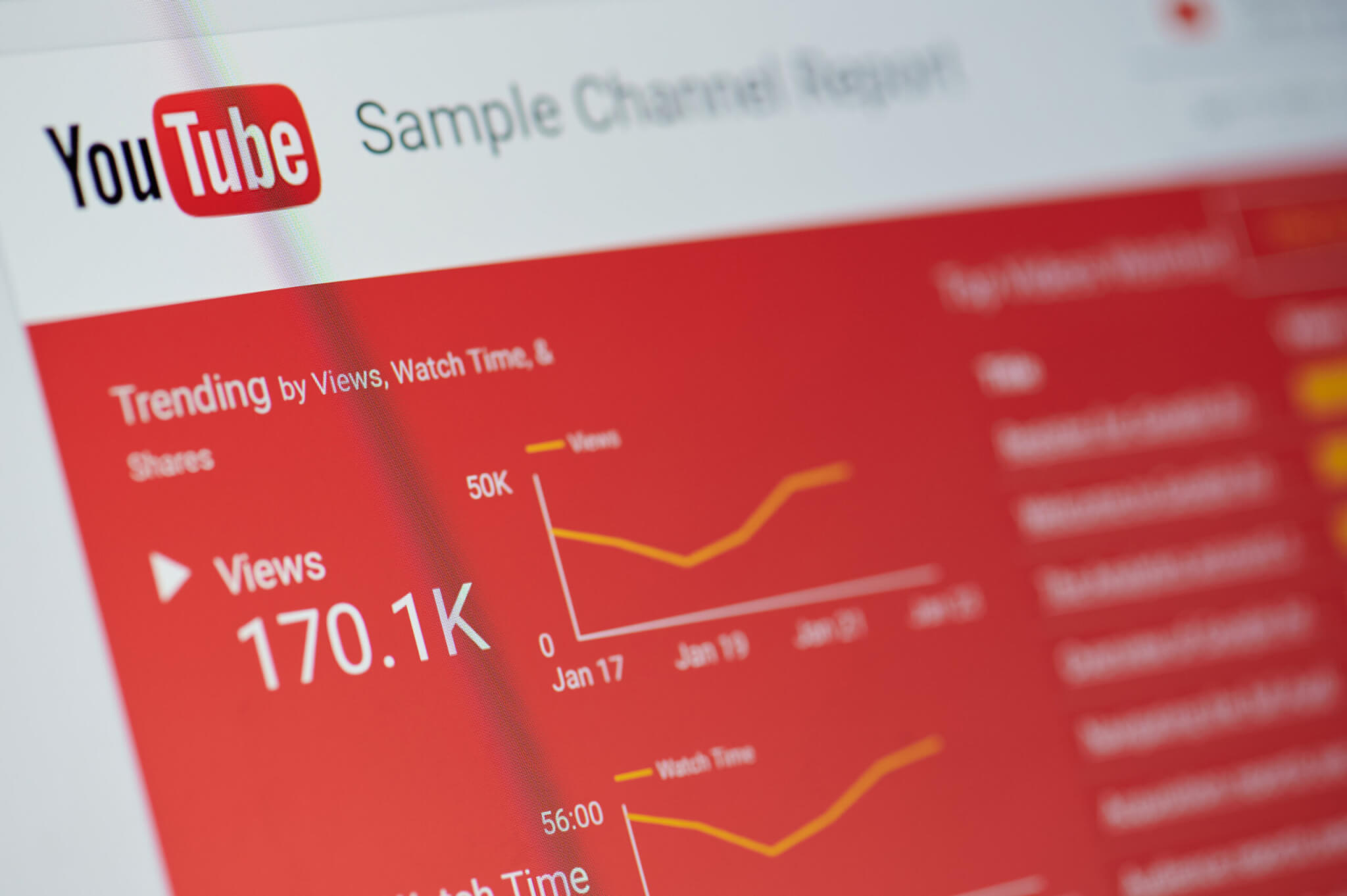 Youtube sample channel report - TreDigital